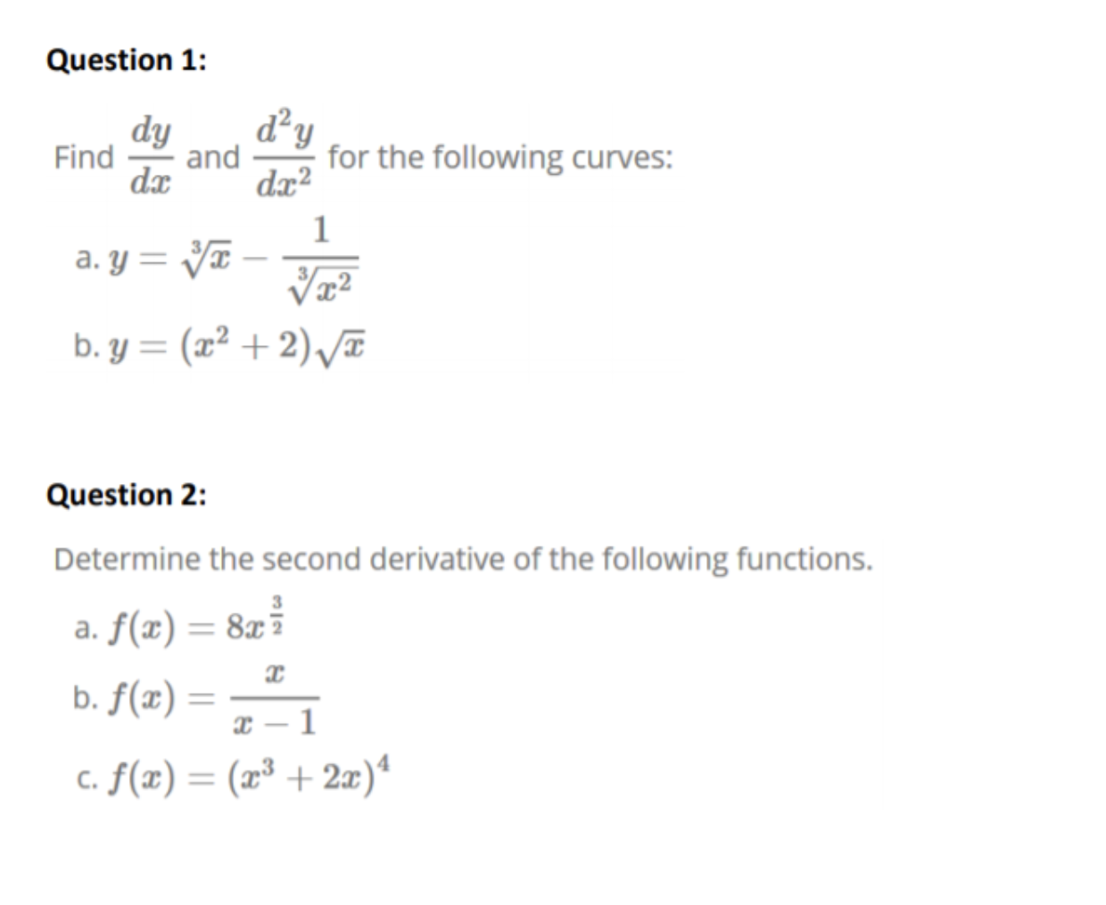 Solved Question 2 a) , b) and c) please! Please show all | Chegg.com