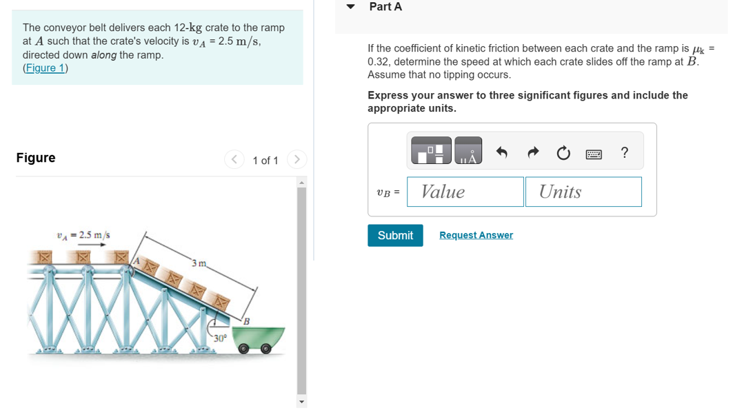 Solved by an EXPERT The conveyor belt delivers each 12-kg crate to the | Chegg.com