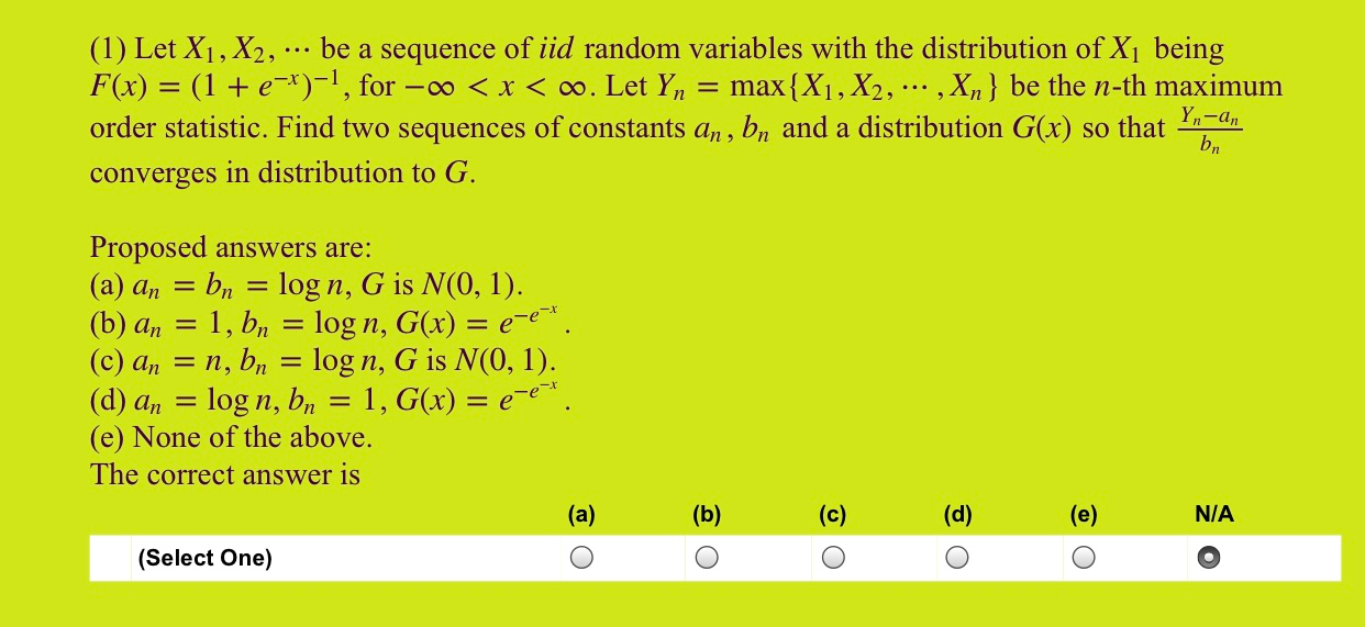 Solved (1) Let X1, X2, ... be a sequence of iid random | Chegg.com