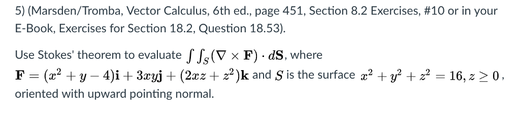 Solved 5) (Marsden/Tromba, Vector Calculus, 6th ed., page | Chegg.com