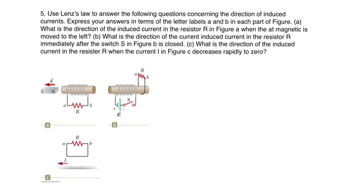 Solved Use Lenz's law to answer the following questions | Chegg.com