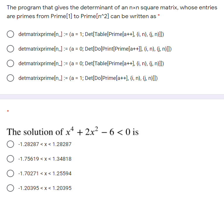 Solved The program that gives the determinant of an nxn | Chegg.com