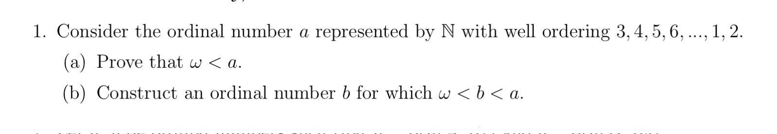 Solved Consider the ordinal number a represented by N with | Chegg.com