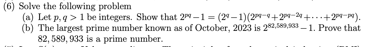 Solved (6) ﻿Solve the following problem(a) ﻿Let p,q>1 ﻿be | Chegg.com