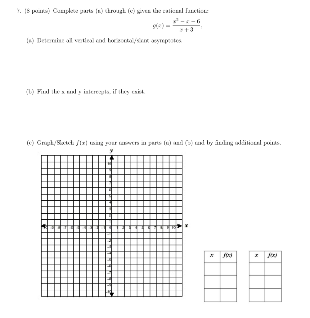 Solved 7. (8 points) Complete parts (a) through (c) given | Chegg.com
