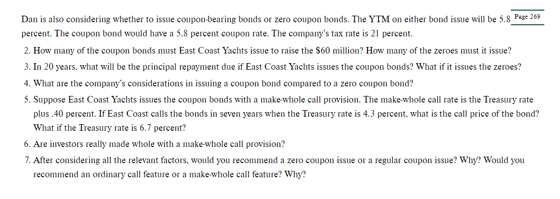 Solved After Dan's EFN analysis for East Coast Yachts (see | Chegg.com