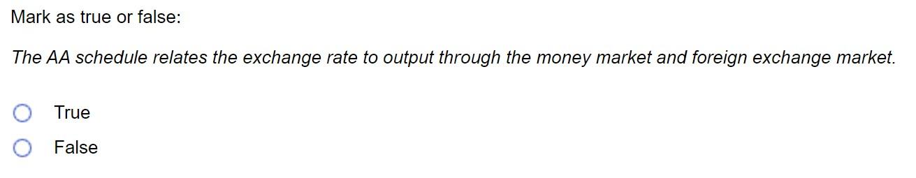 Solved The AA schedule relates the exchange rate to output | Chegg.com