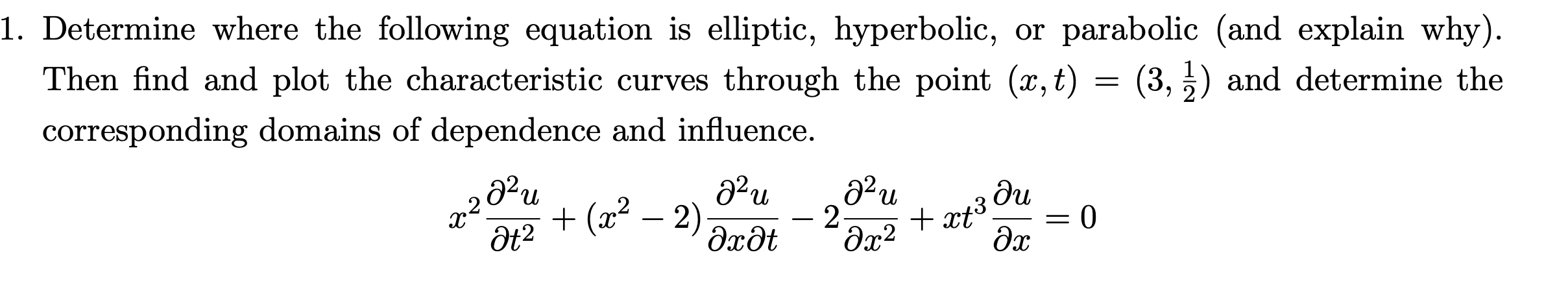 Solved 2 1. Determine where the following equation is | Chegg.com