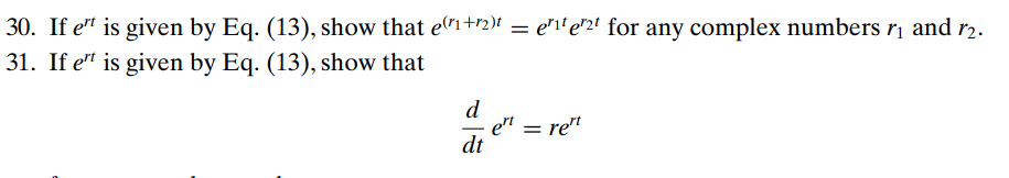 Solved 30. If ert is given by Eq. (13), show that | Chegg.com