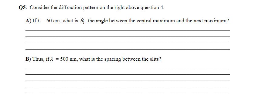Solved Q4. Consider the two diffraction patterns above. Are | Chegg.com