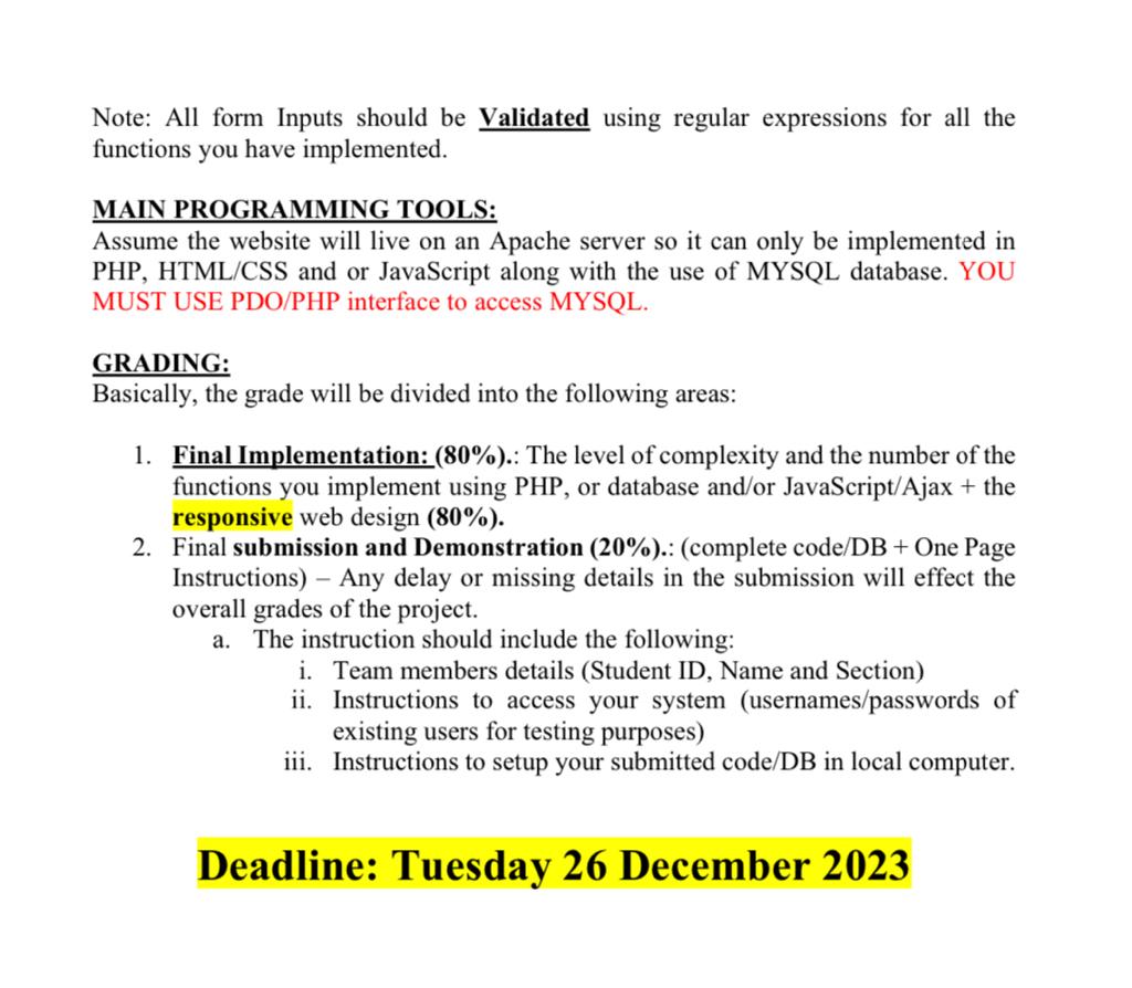 Solved PROJECT MAIN GOAL: Use current web and Internet | Chegg.com