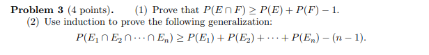 Solved Problem 3 (4 points). (1) Prove that | Chegg.com
