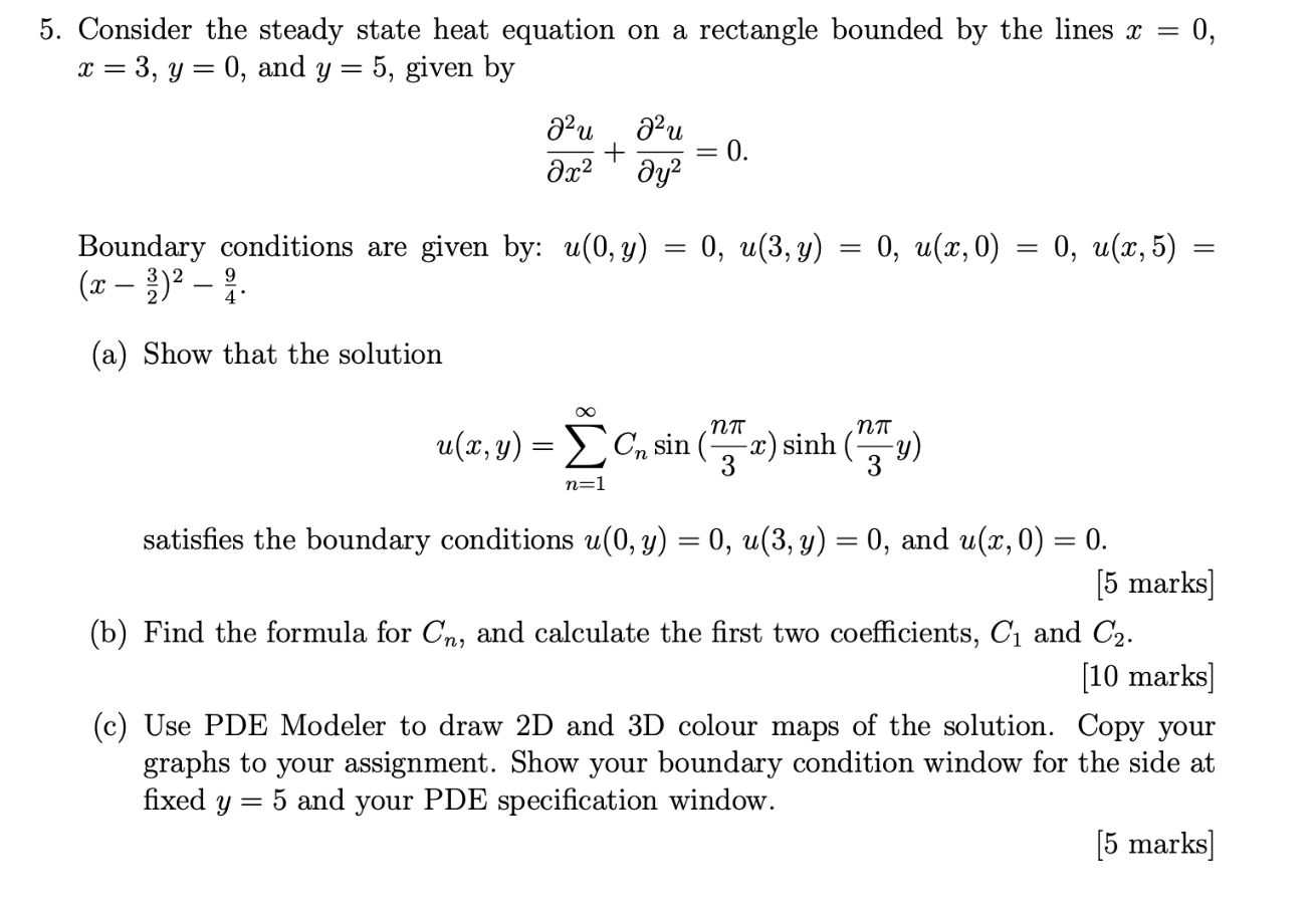 Consider the steady state heat equation on a | Chegg.com