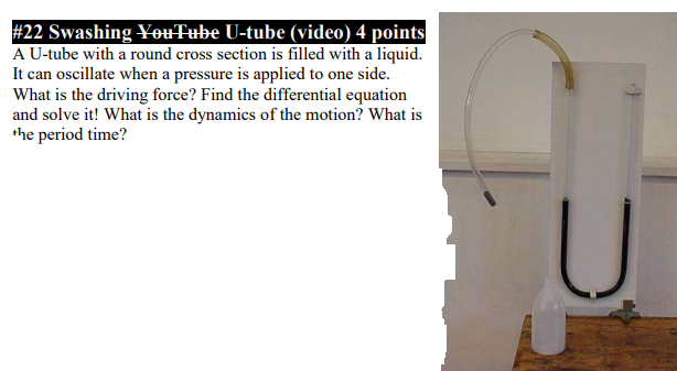Solved #22 Swashing YouTube U-tube (video) 4 points A U-tube | Chegg.com