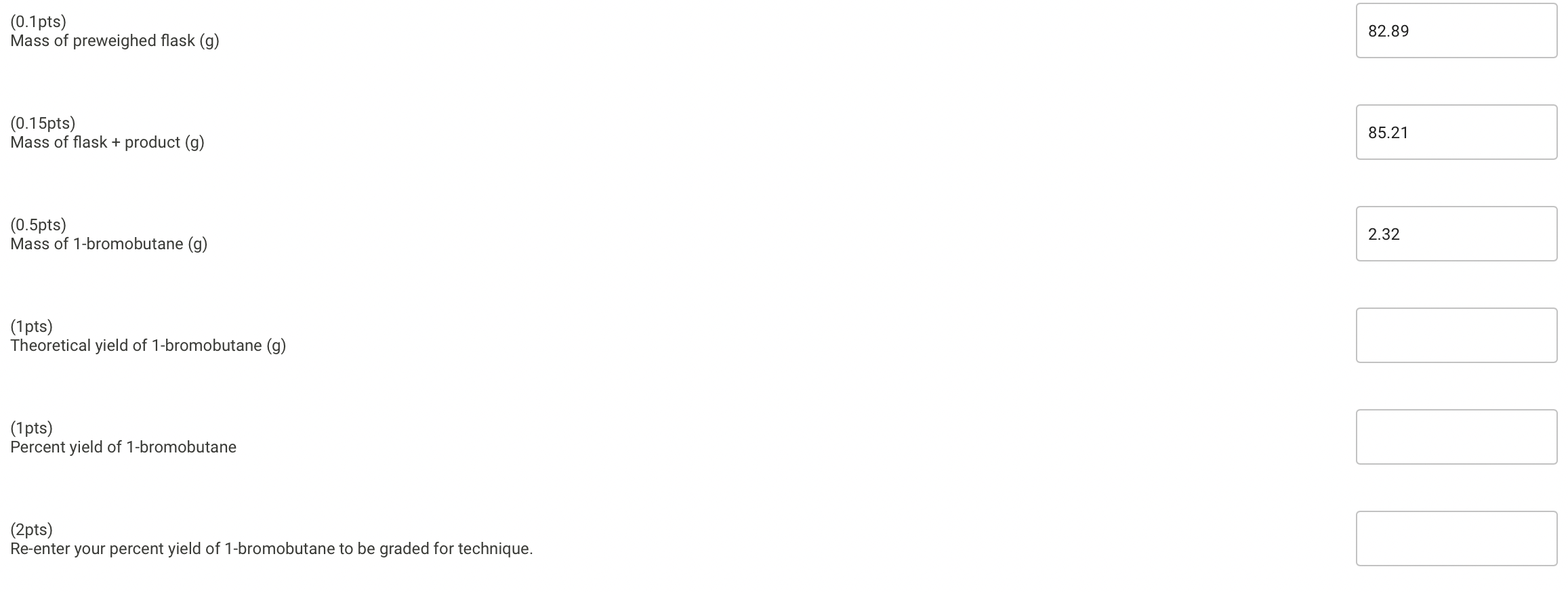 Solved Synthesis of 1 -Bromobutane(0.1pts)Volume of | Chegg.com