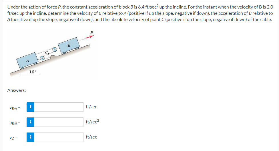 Solved Under the action of force P, the constant | Chegg.com