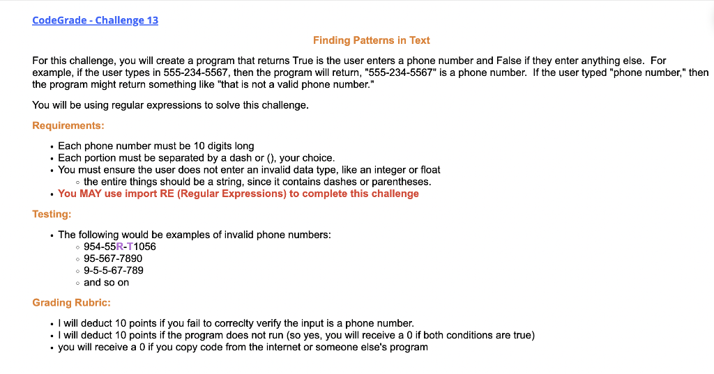 Solved Finding Patterns in Text For this challenge, you will | Chegg.com