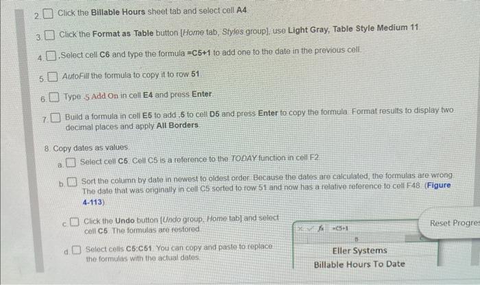 Solved 2. Click the Billable Hours sheet tab and select cell | Chegg.com