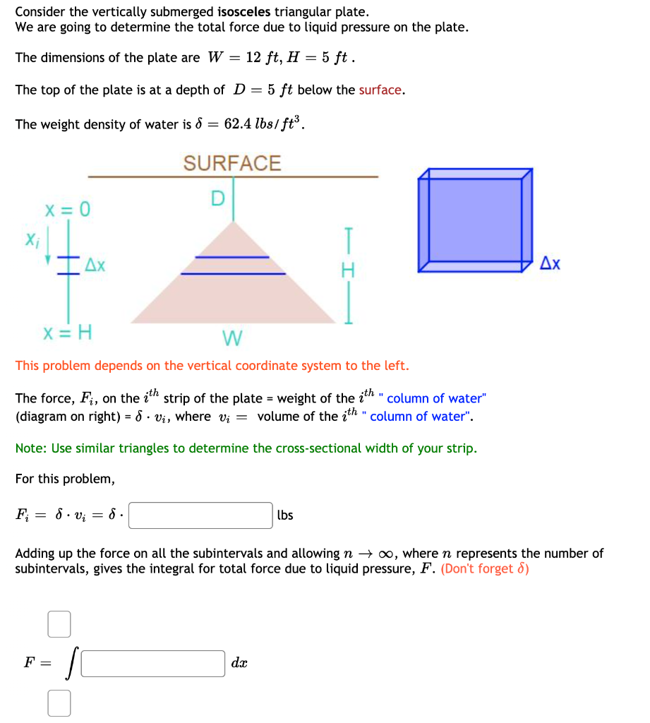Solved Consider the vertically submerged isosceles | Chegg.com