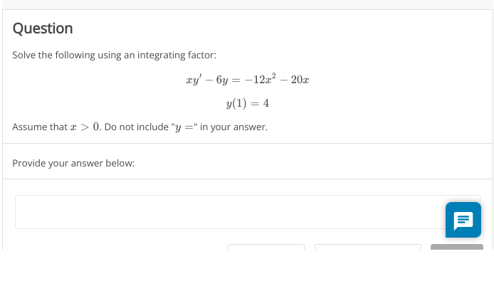 Solved Solve the following using an integrating factor: | Chegg.com