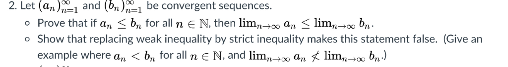 Solved 2. Let (an ) .- i and ( bn ) be convergent sequences | Chegg.com