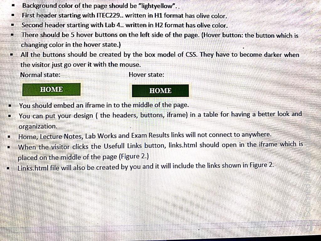 Solved ITEC 229 - LAB 4 - Using Internal CSS For Lab 4 you | Chegg.com