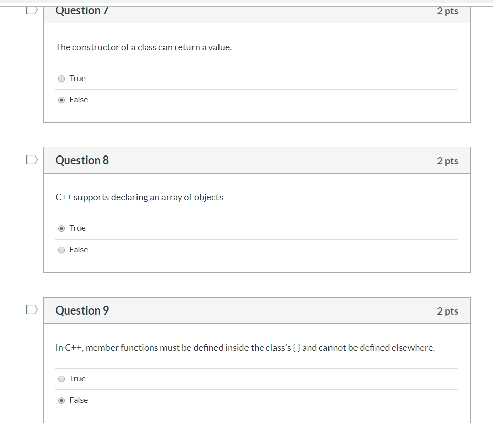 Solved Question / 2 pts The constructor of a class can | Chegg.com Solved Question / 2 pts The constructor of a class can | Chegg.com