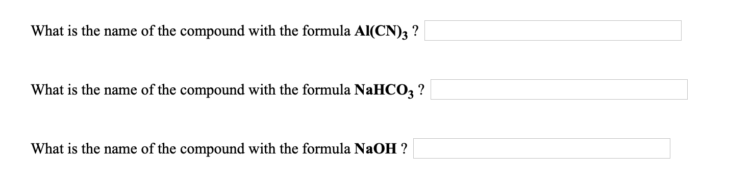 Solved What is the name of the compound with the formula | Chegg.com