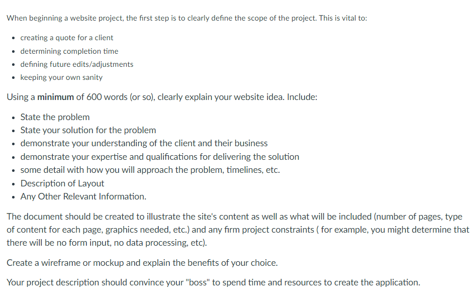 Solved When beginning a website project, the first step is | Chegg.com