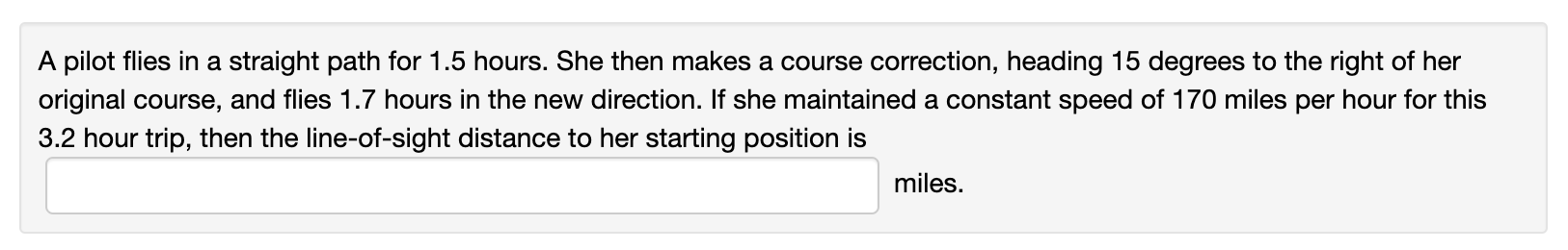 Solved A pilot flies in a straight path for 1.5 hours. She | Chegg.com