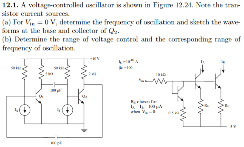 12.1. A voltage-controlled oscillator is shown in | Chegg.com