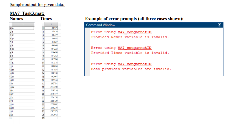 Task 1 7- 10 min Main Script Load in Processes.mat, | Chegg.com
