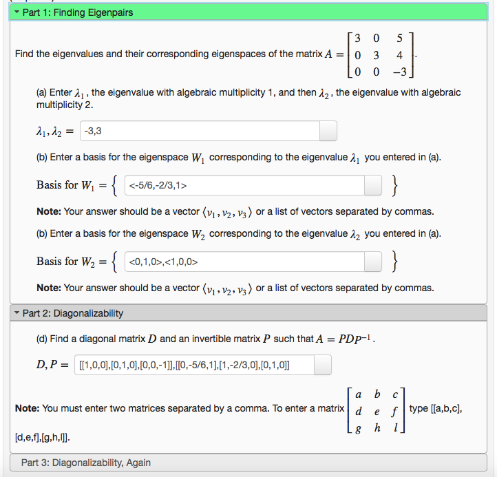 Solved Part : Finding Eigenpairs Find the eigenvalues and | Chegg.com