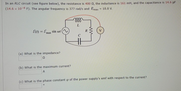 Solved In an RLC circuit (see figure below), the resistance | Chegg.com