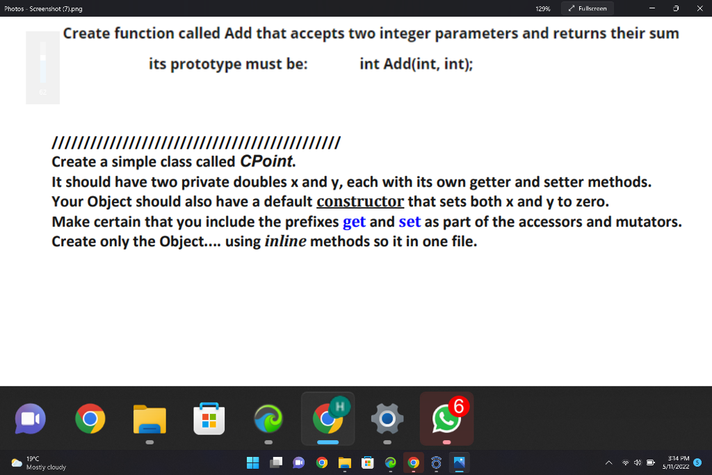 Solved Photos - Screenshot (7).png 129% Fullscreen Create | Chegg.com