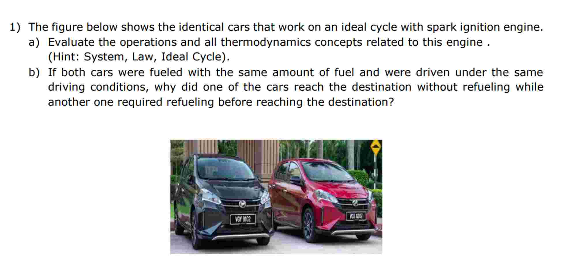 Solved The figure below shows the identical cars that work | Chegg.com
