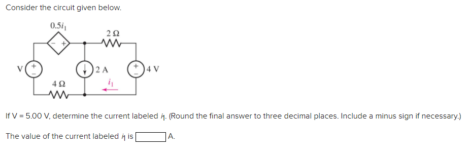 Solved Consider the circuit given below.If V=5.00V, | Chegg.com