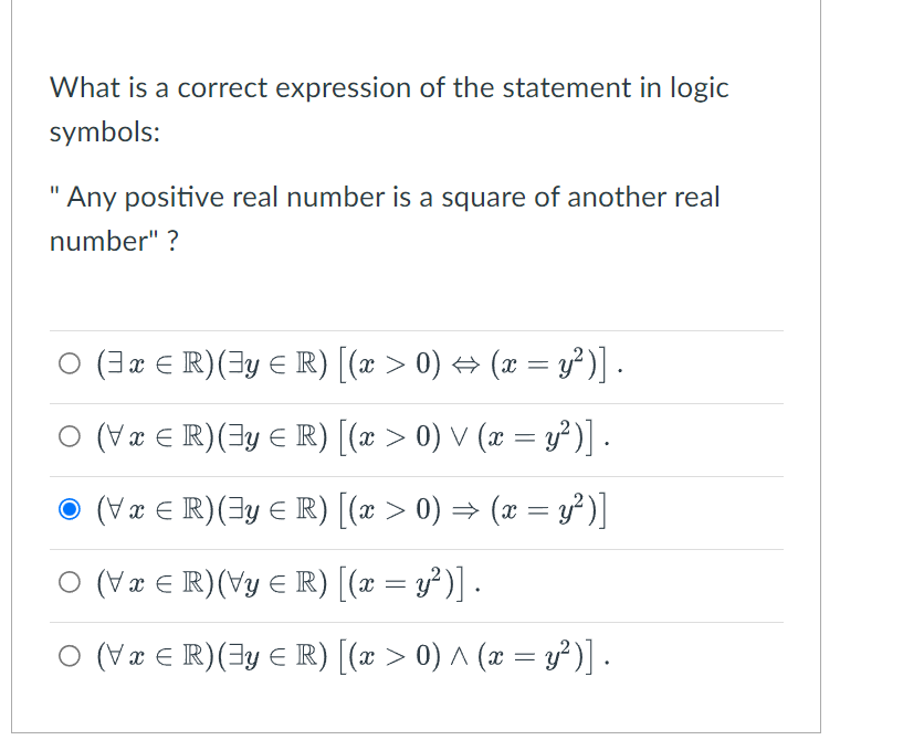 Solved What is a correct expression of the statement in | Chegg.com