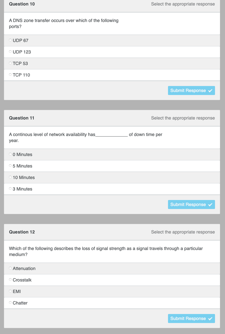 Solved Question 10 Select the appropriate response A DNS | Chegg.com