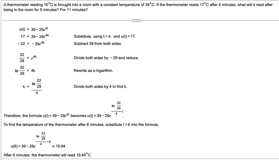 Solved A thermometer reading 10∘C is brought into a room | Chegg.com