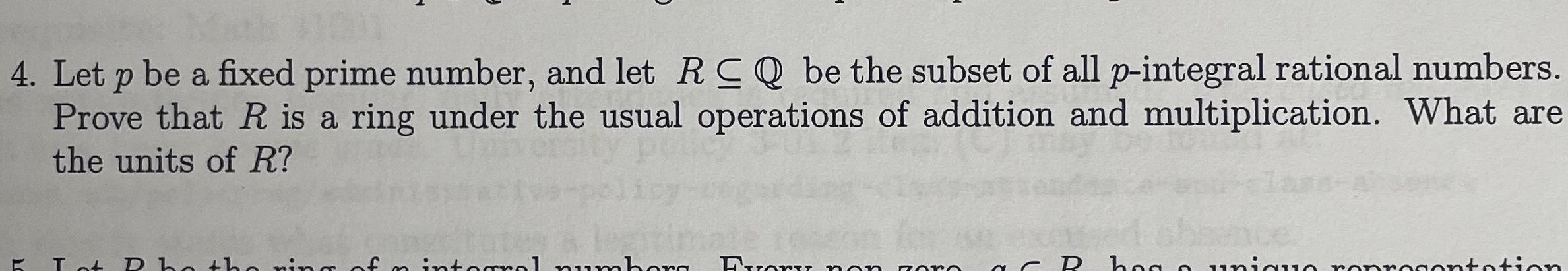 Solved 4. Let p be a fixed prime number, and let R⊆Q be the | Chegg.com
