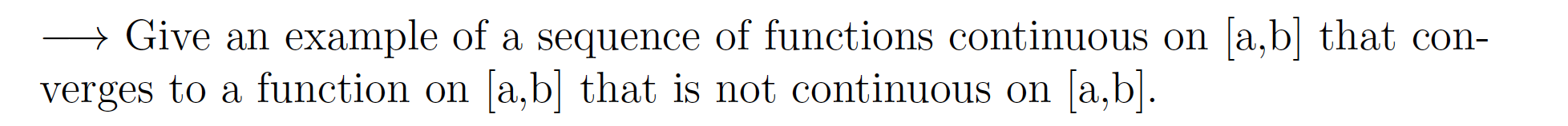 Solved > Give an example of a sequence of functions | Chegg.com