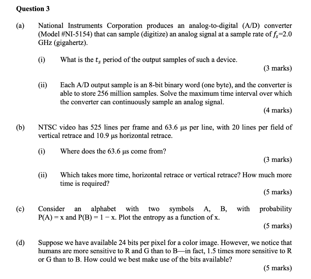 Solved Question 3 (a) National Instruments Corporation | Chegg.com