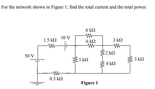 Solved For the network shown in Figure 1, find the total | Chegg.com