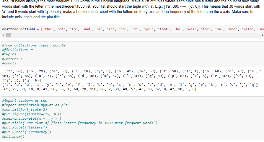Solved The list below displays the most frequent 1000 words | Chegg.com