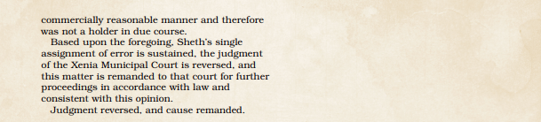 Solved commercially reasonable manner and therefore was | Chegg.com