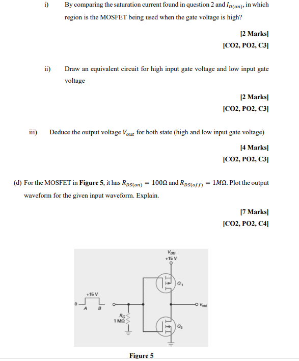 Solved QUESTION 3 [25 MARKS Vop +20 V RD 1 ΚΩ • Vout +4.5 V | Chegg.com