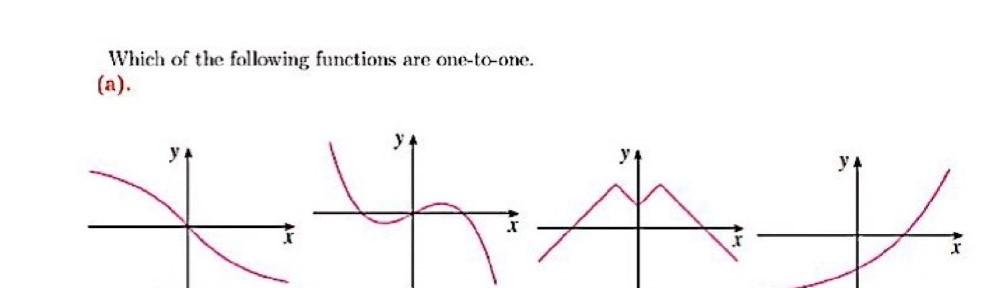 Solved Which of the following functions are one-to-one. (a). | Chegg.com