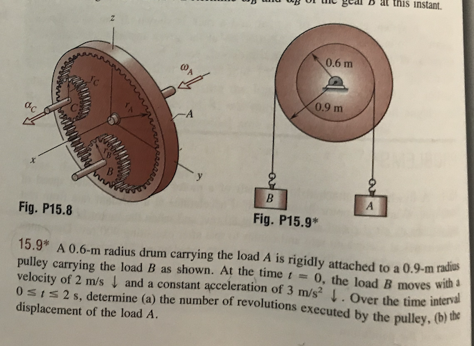 Solved at this instant. 0.6 m ас 0.9 m -А B Fig. P15.8 A | Chegg.com