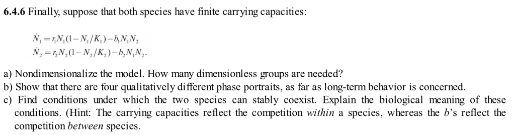6.4.6 Finally, suppose that both species have finite | Chegg.com